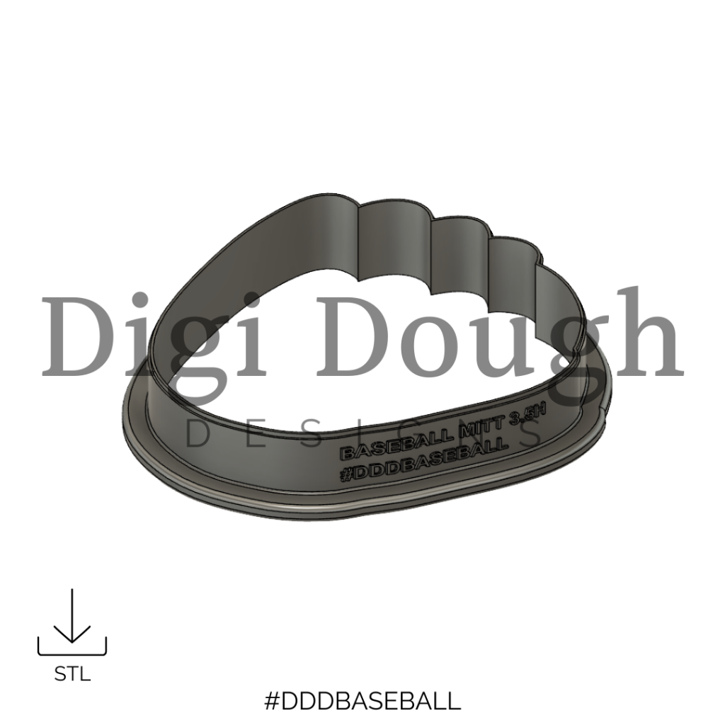Baseball Mitt Cookie Cutter STL - Digi Dough Designs