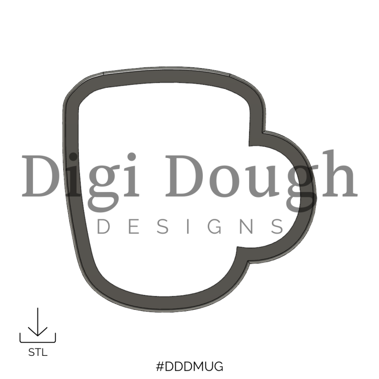 Coffee Mug Cookie Cutter STL - Digi Dough Designs