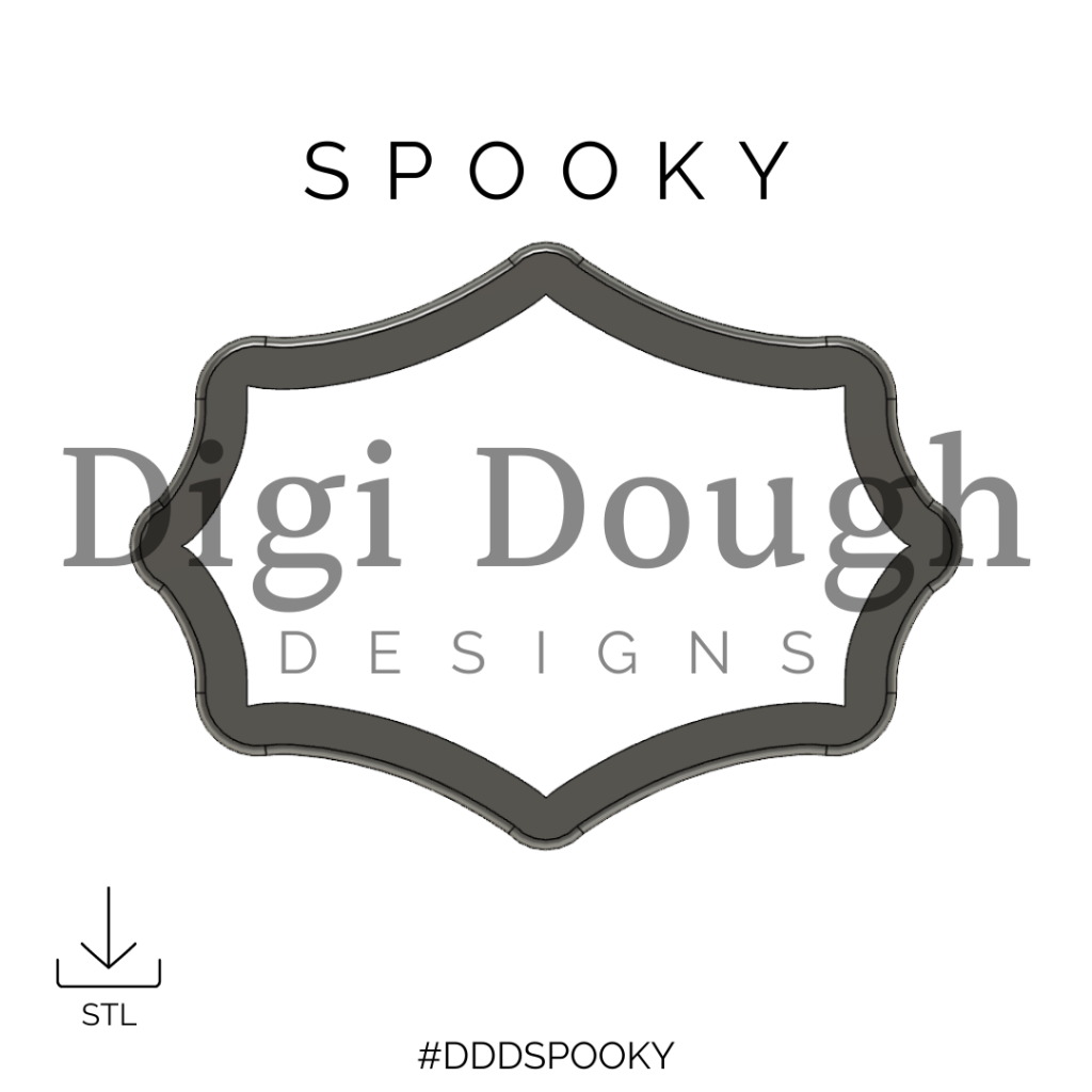 Spooky Plaque Cookie Cutter STL - Digi Dough Designs