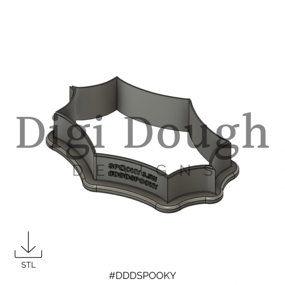 Spooky Plaque Cookie Cutter STL - Digi Dough Designs