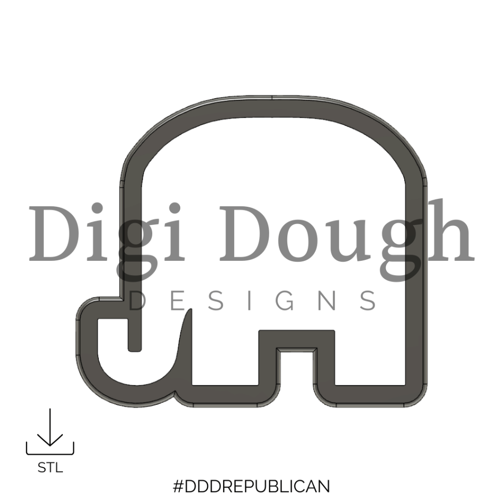 Republican Elephant Cookie Cutter STL - Digi Dough Designs