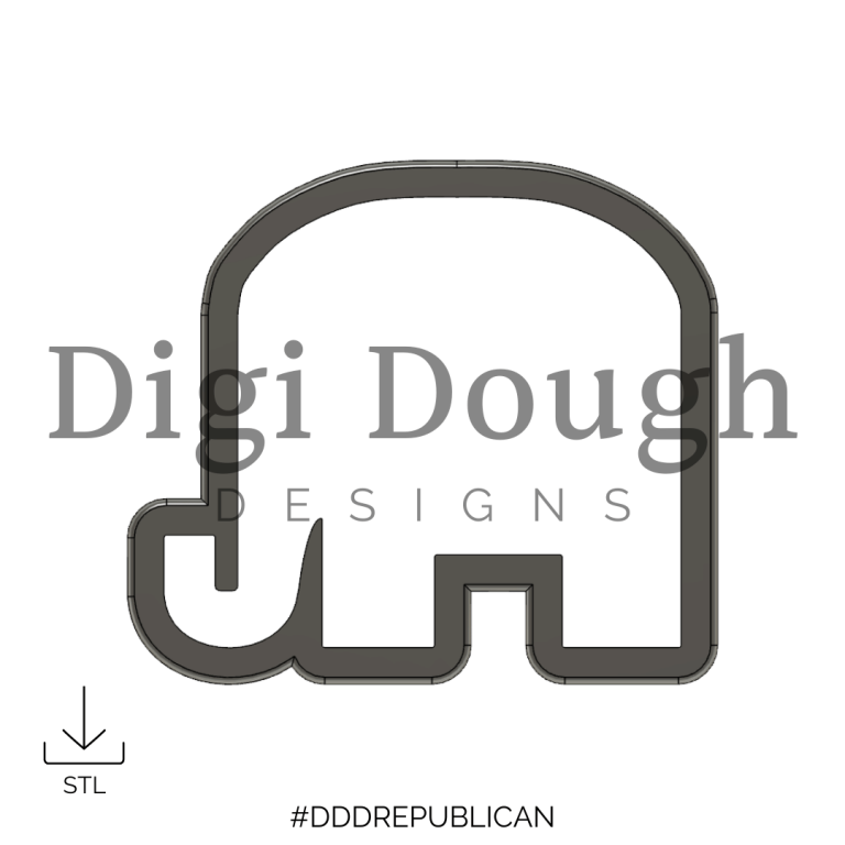 Republican Elephant Cookie Cutter STL - Digi Dough Designs