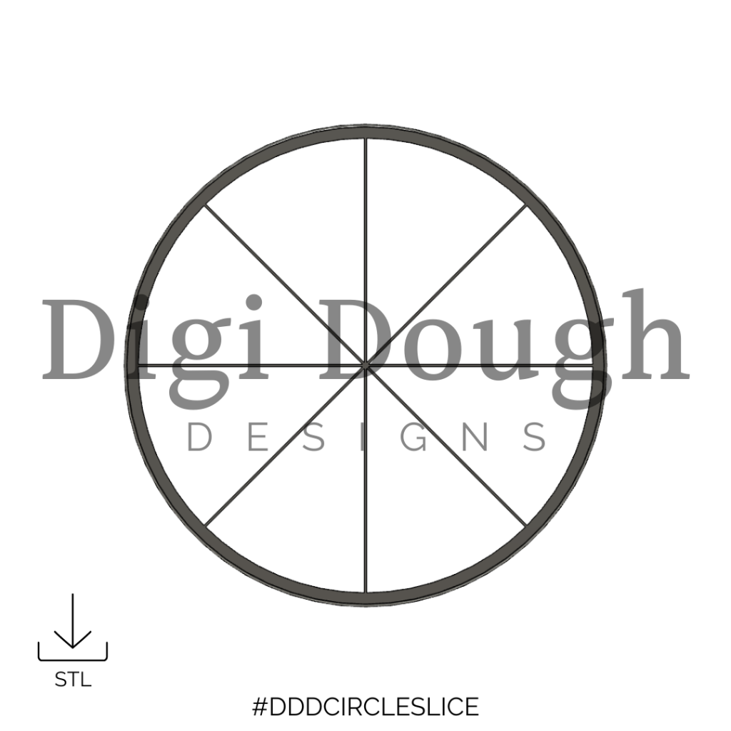 Circle 8 Slice Jumbo (8in) Cookie Cutter STL - Digi Dough Designs