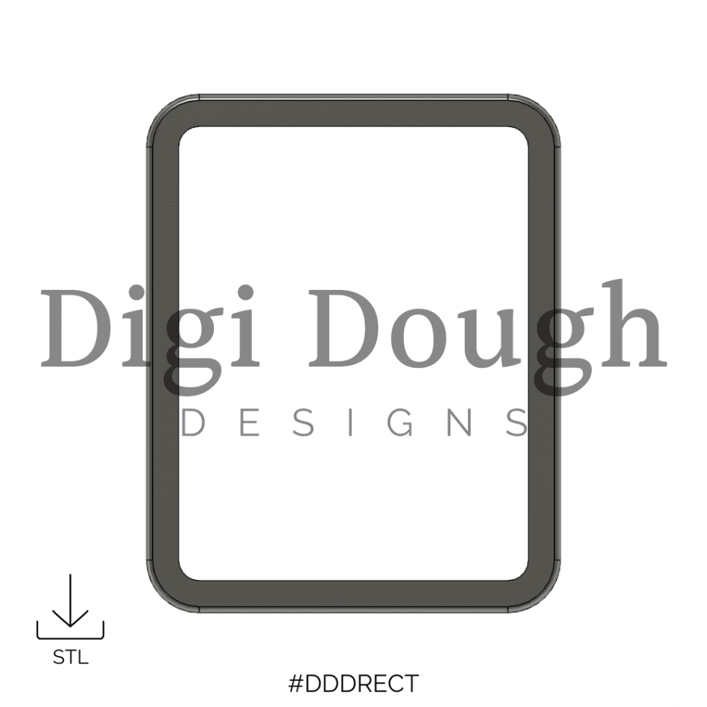 Rectangle Rounded Cookie Cutter STL - Digi Dough Designs