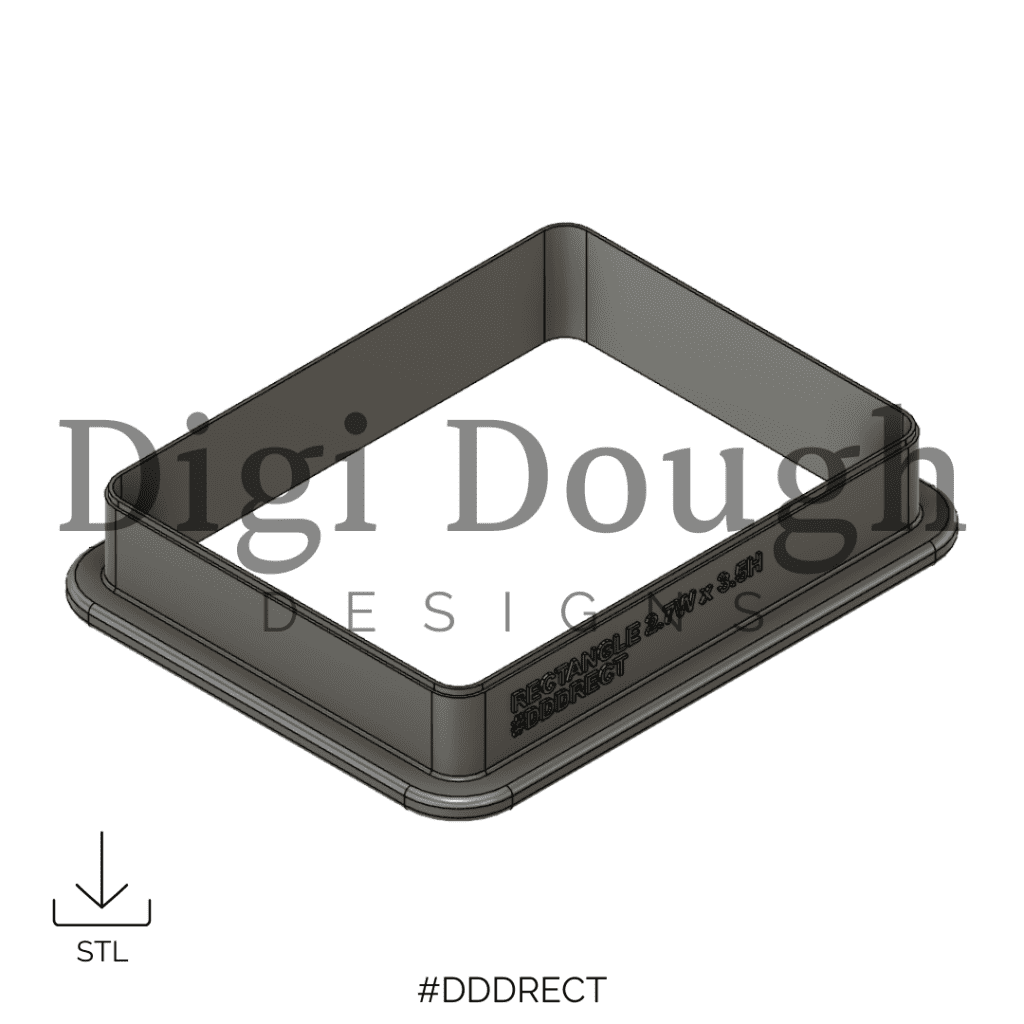Rectangle Rounded Cookie Cutter STL - Digi Dough Designs