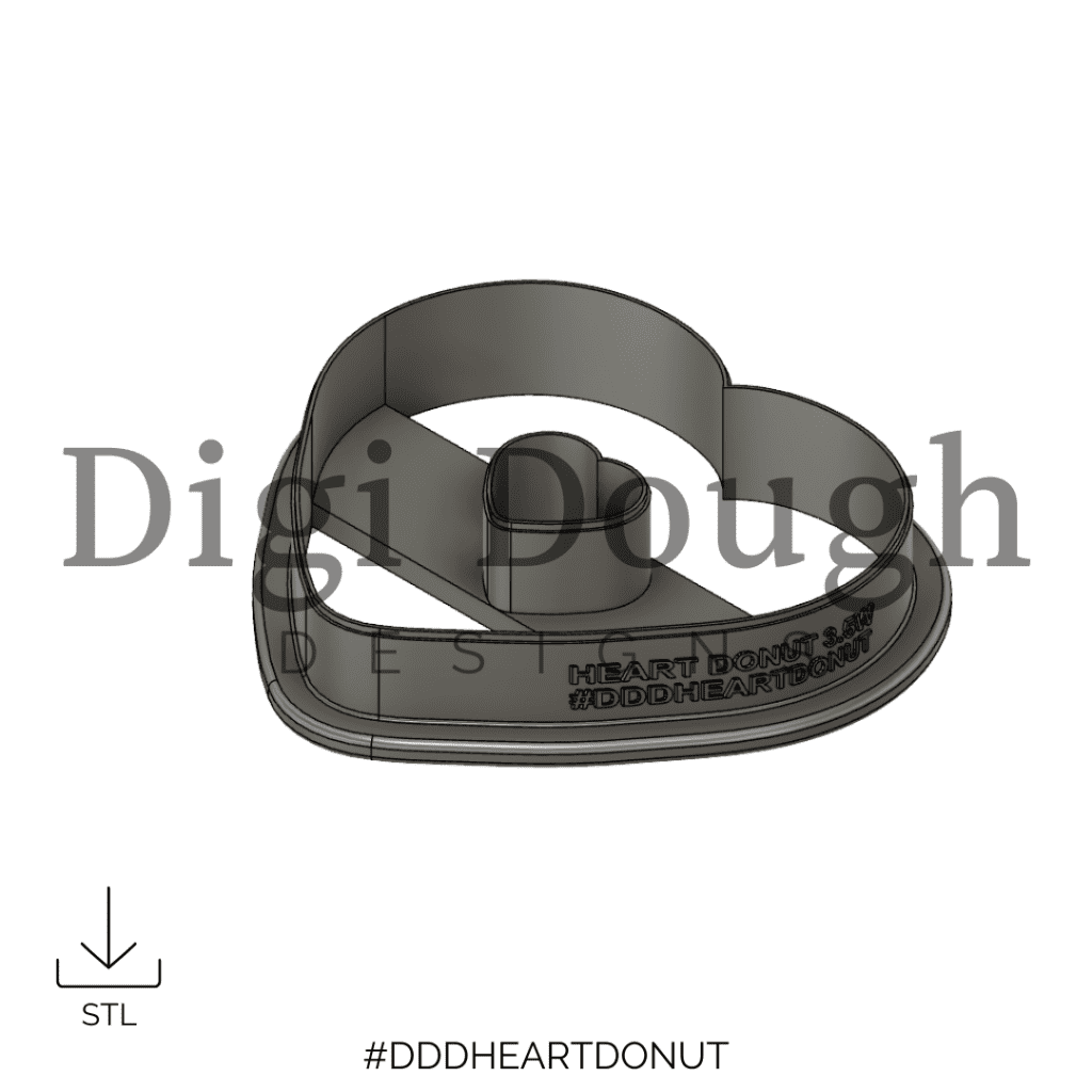 Heart Donut Cookie Cutter STL - Digi Dough Designs