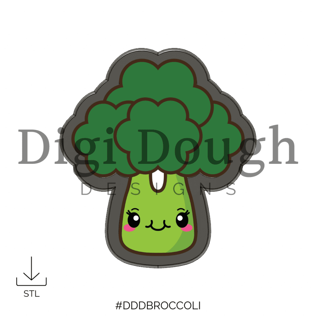 Broccoli Cookie Cutter STL - Digi Dough Designs