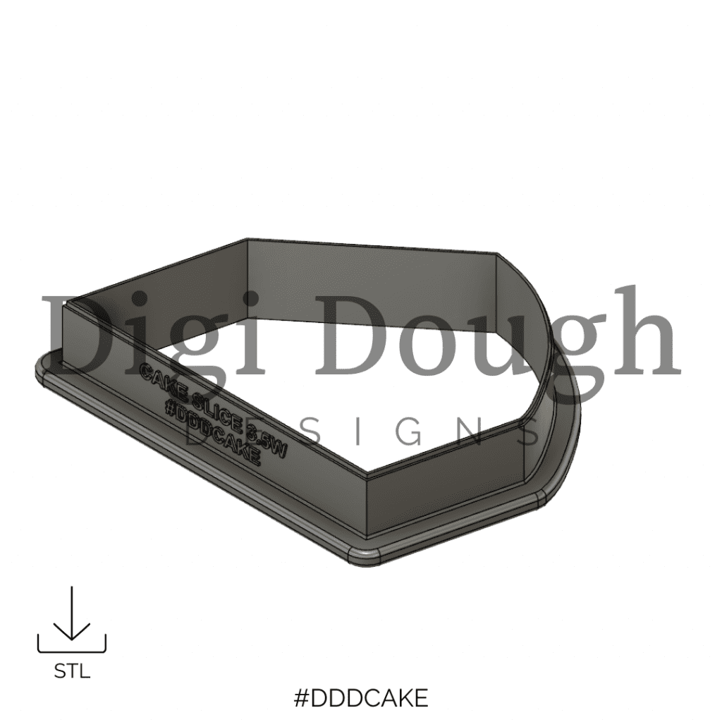 Cake Slice Cookie Cutter STL - Digi Dough Designs