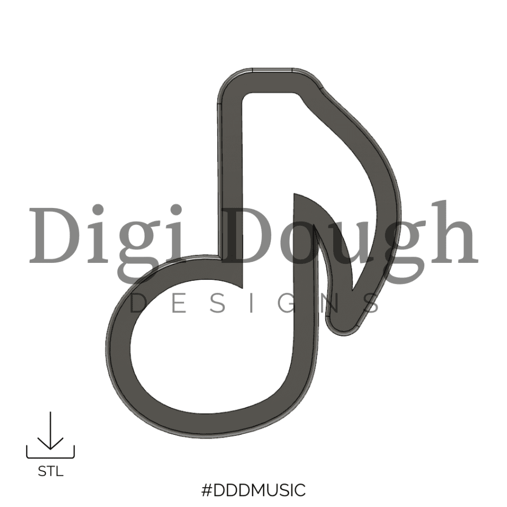 Music Note 02 Cookie Cutter STL - Digi Dough Designs