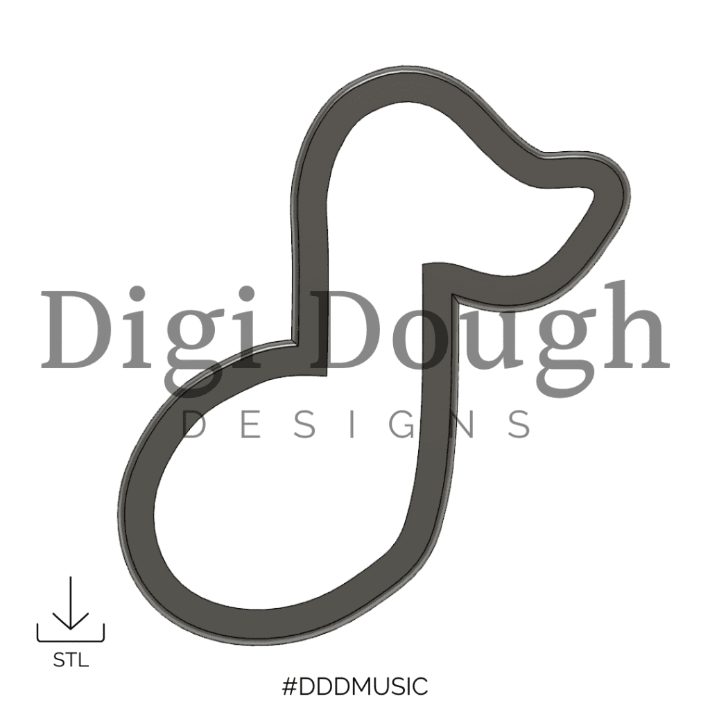 Music Note 01 Cookie Cutter STL - Digi Dough Designs