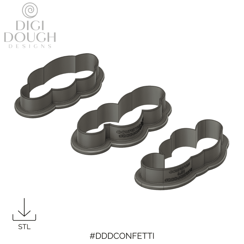 Confetti Set Cookie Cutter STL - Digi Dough Designs