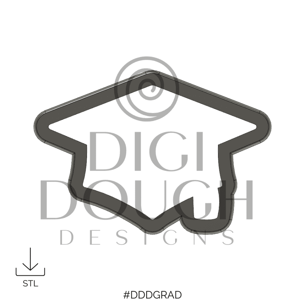 Graduation Cap Cookie Cutter STL - Digi Dough Designs